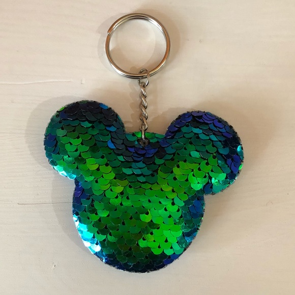 Accessories | Disney Mickey Ears Mermaid Sequin Keychain | Poshmark
